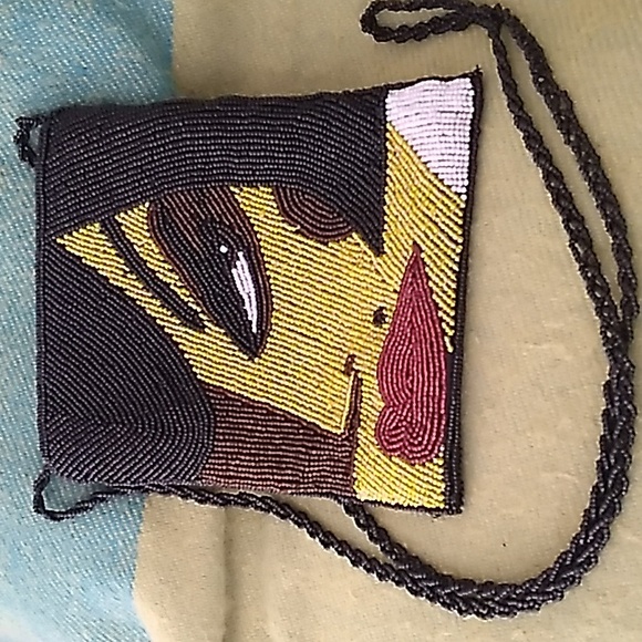 Ermo | Bags | Vintage Ermo Seed Bead Ladys Face Beaded Shoulder Bag ...